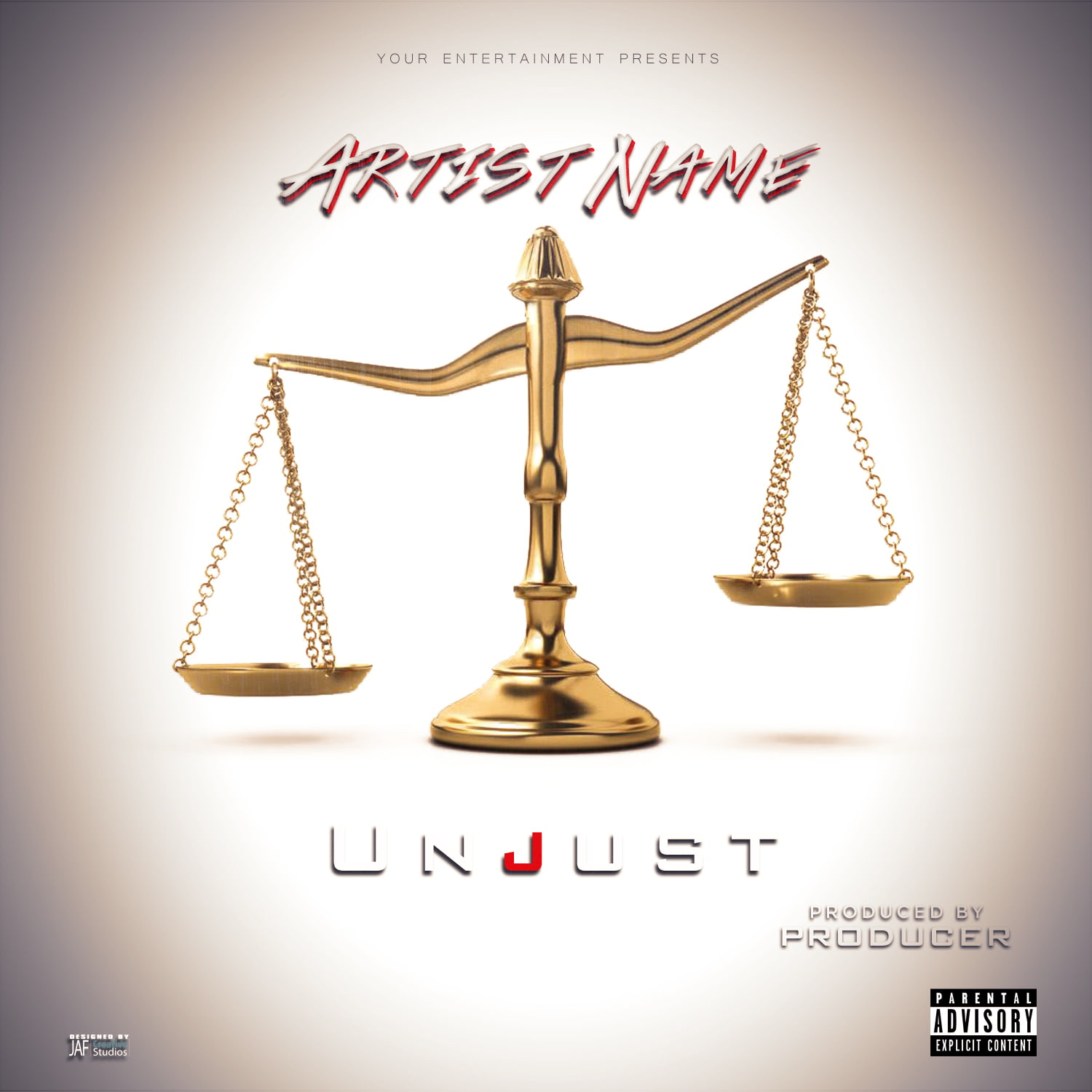 Unjust Single Cover Template - JAF Creative Studios